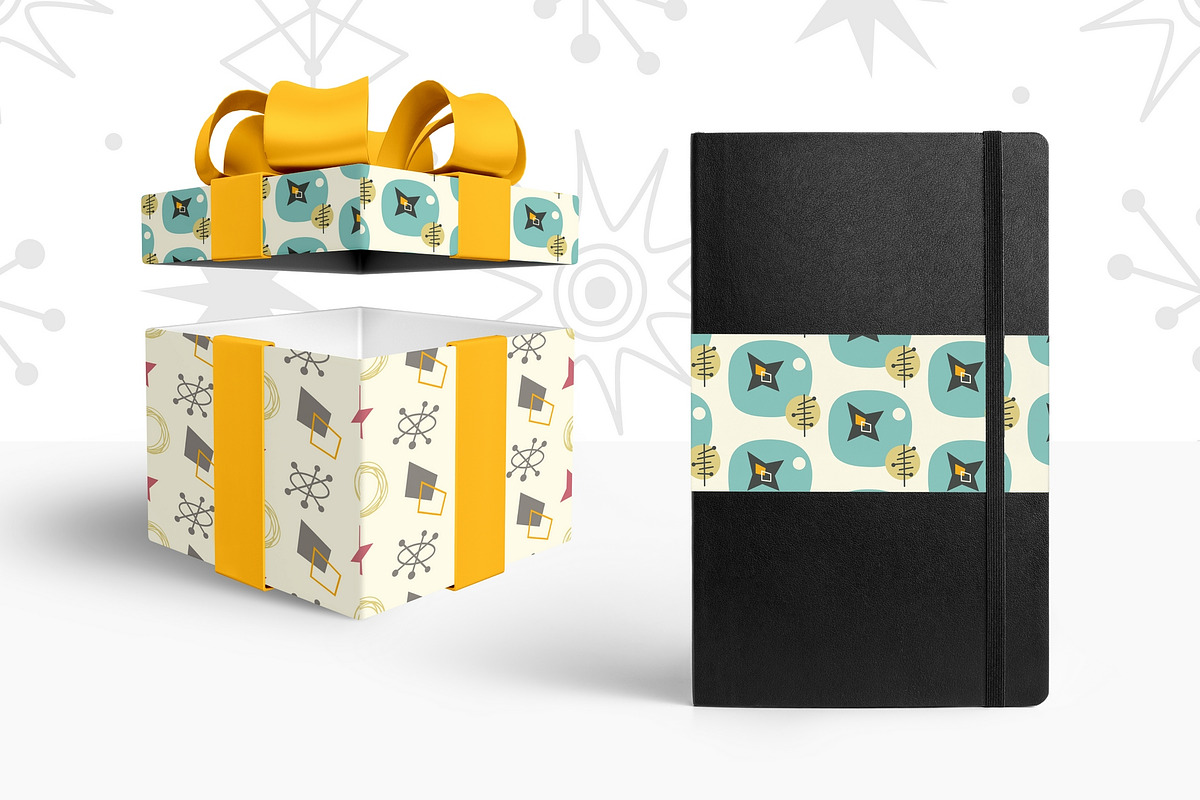 12 Mid Century 1950s Atomic Patterns, a Pattern Graphic by Katrinelly