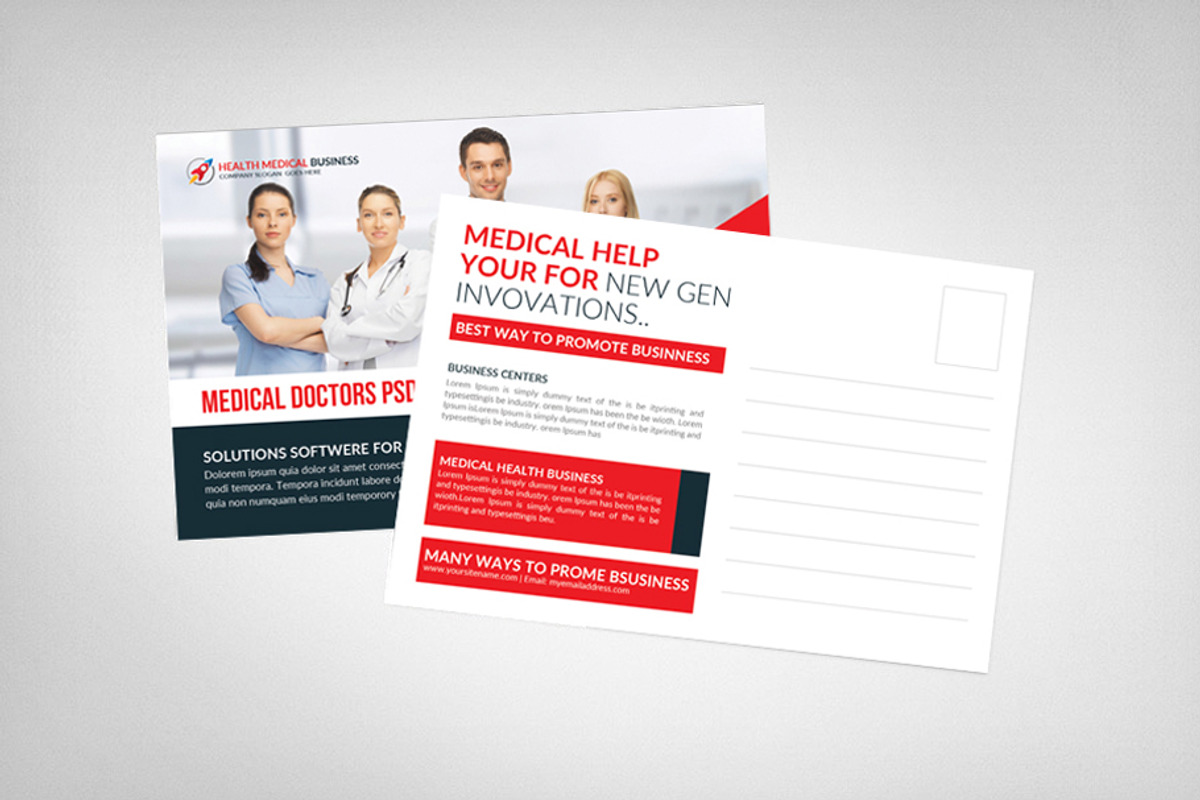 Pharmacy Postcard Template, a Card Template by graphicforest