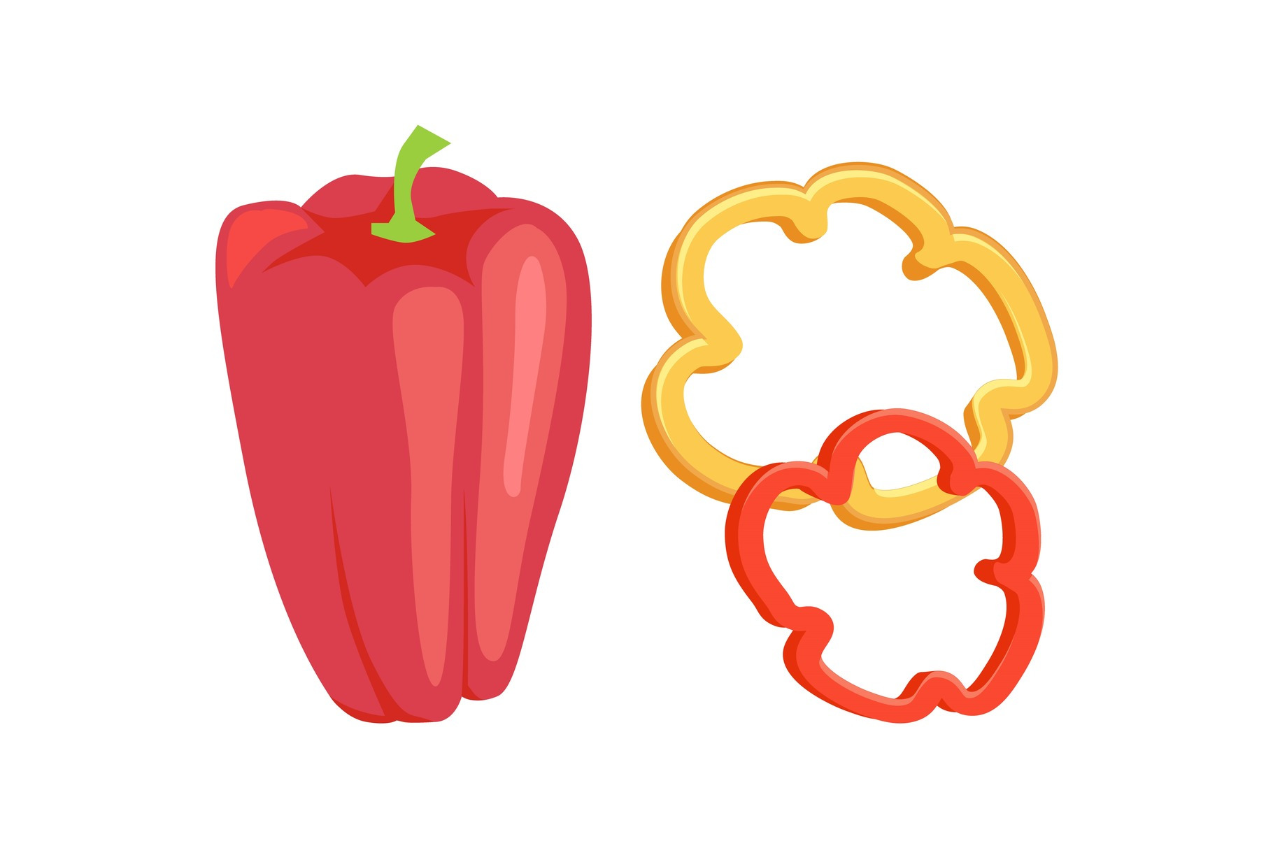 Bell Pepper Pod Isolated Vector Icon, a Food Illustration by robuart