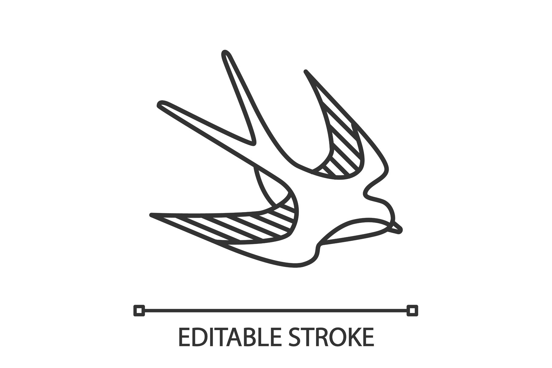 Swallow bird linear icon, an Outline Icon by bsd studio | Creative Market