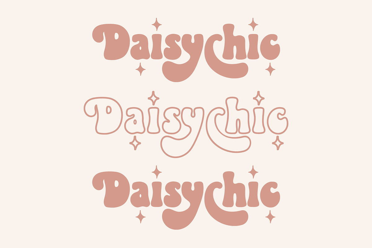 Daisy Chic A Duo Retro Groovy Font
