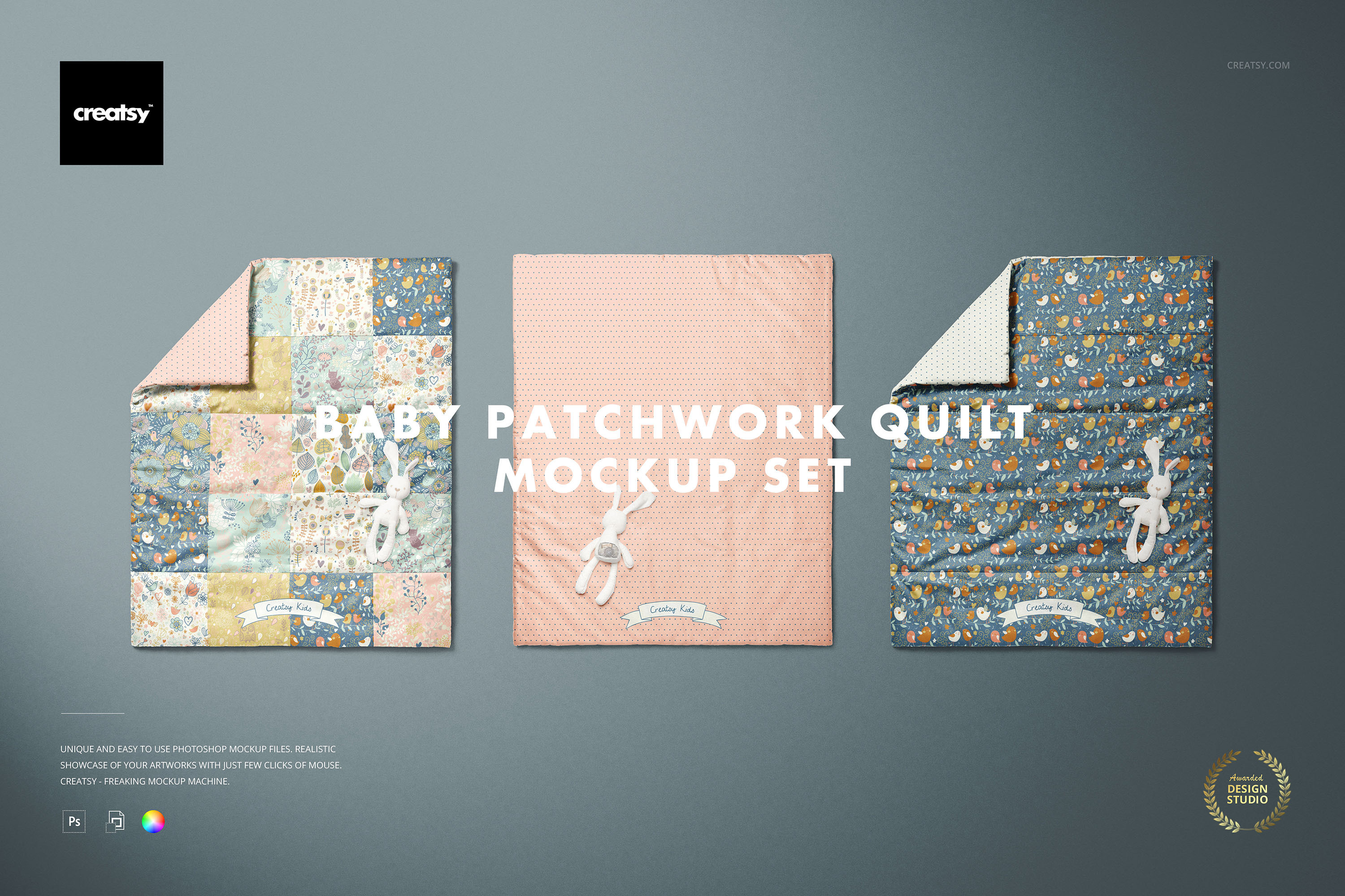 Baby Patchwork Quilt Mockup Set, an Apparel Mockup by creatsy5