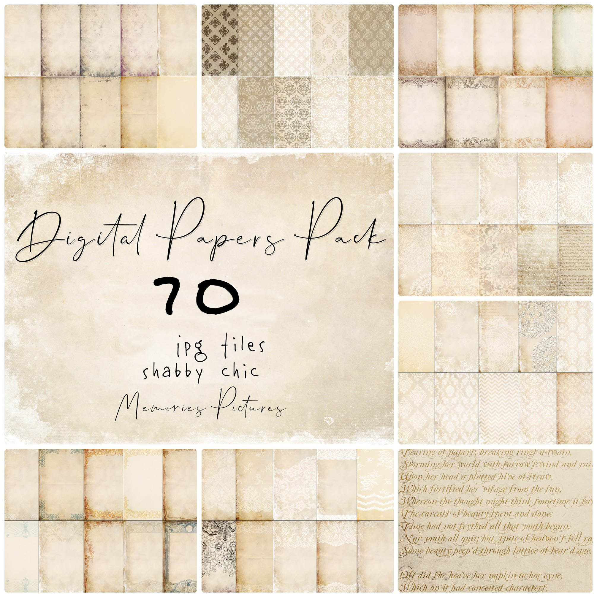 Vintage papers textures, a Texture Graphic by Digital Art Side ...