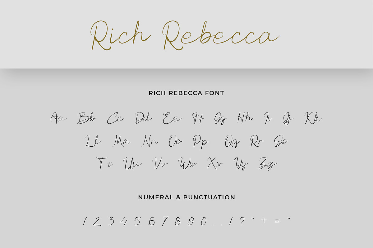 Rich Rebecca Script Handwritten Font, a Script Font by UICreative