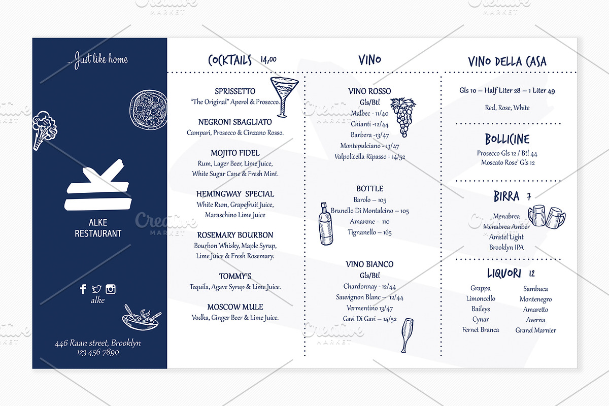 Classic Food Menu Legal size, a Flyer Template by Marc Maselli