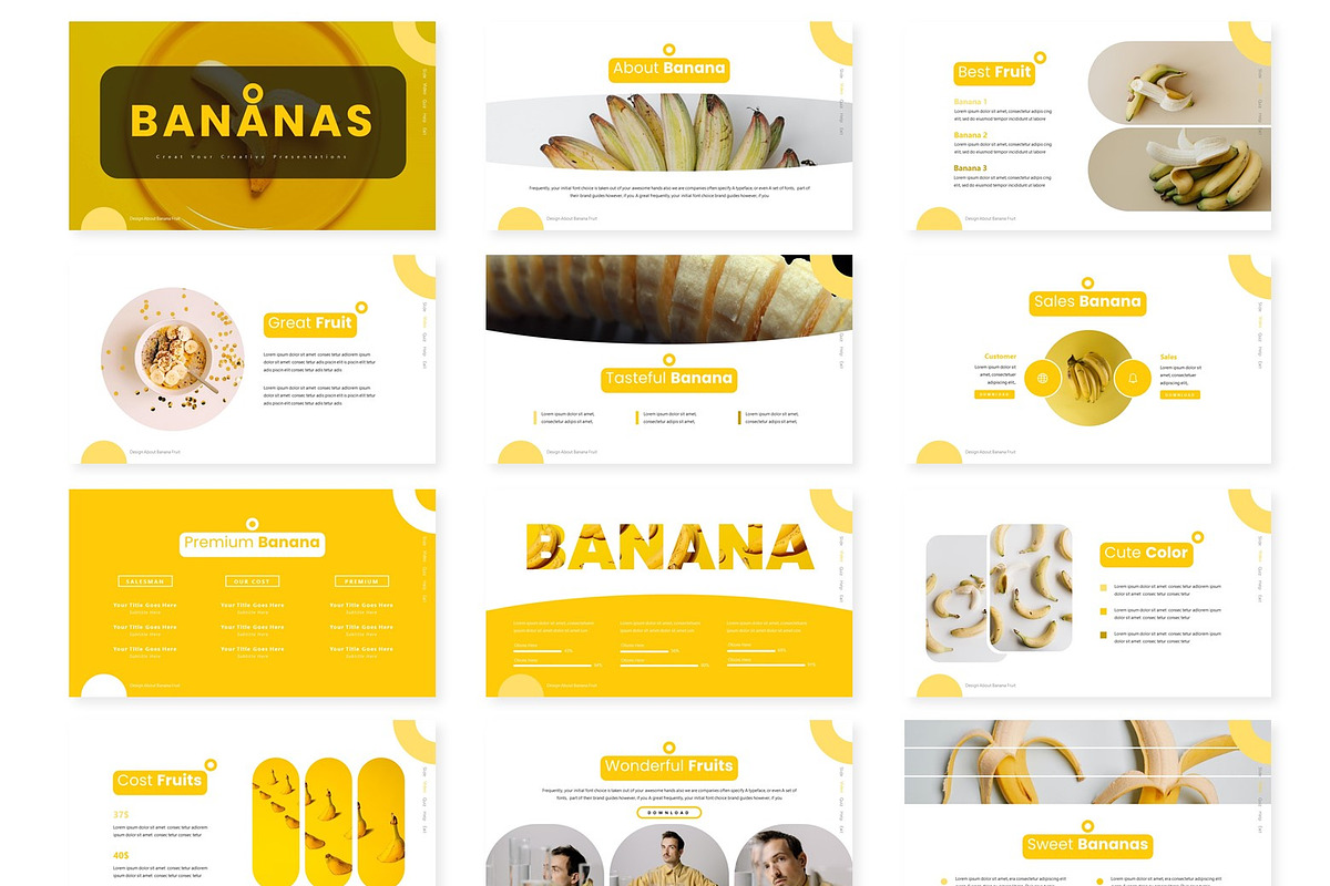 Bananas - Presentation Template, a Presentation Template by AQR Studio