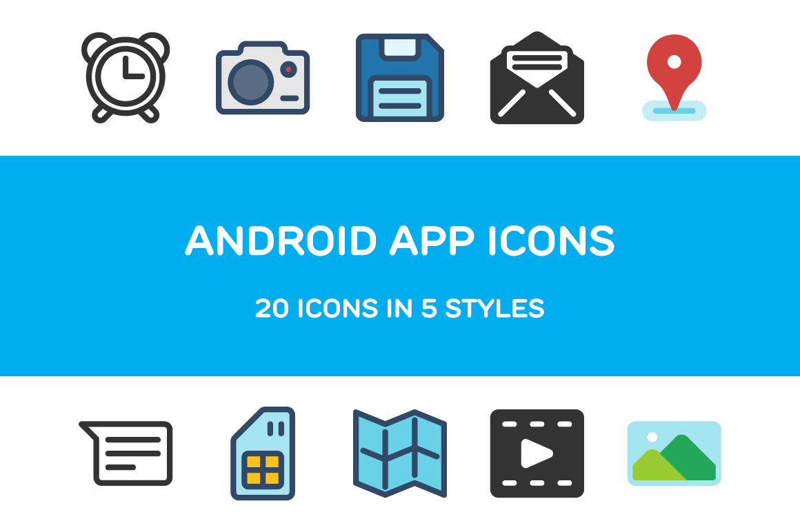 Android App Icons, an Icon by inipagi | Creative Market