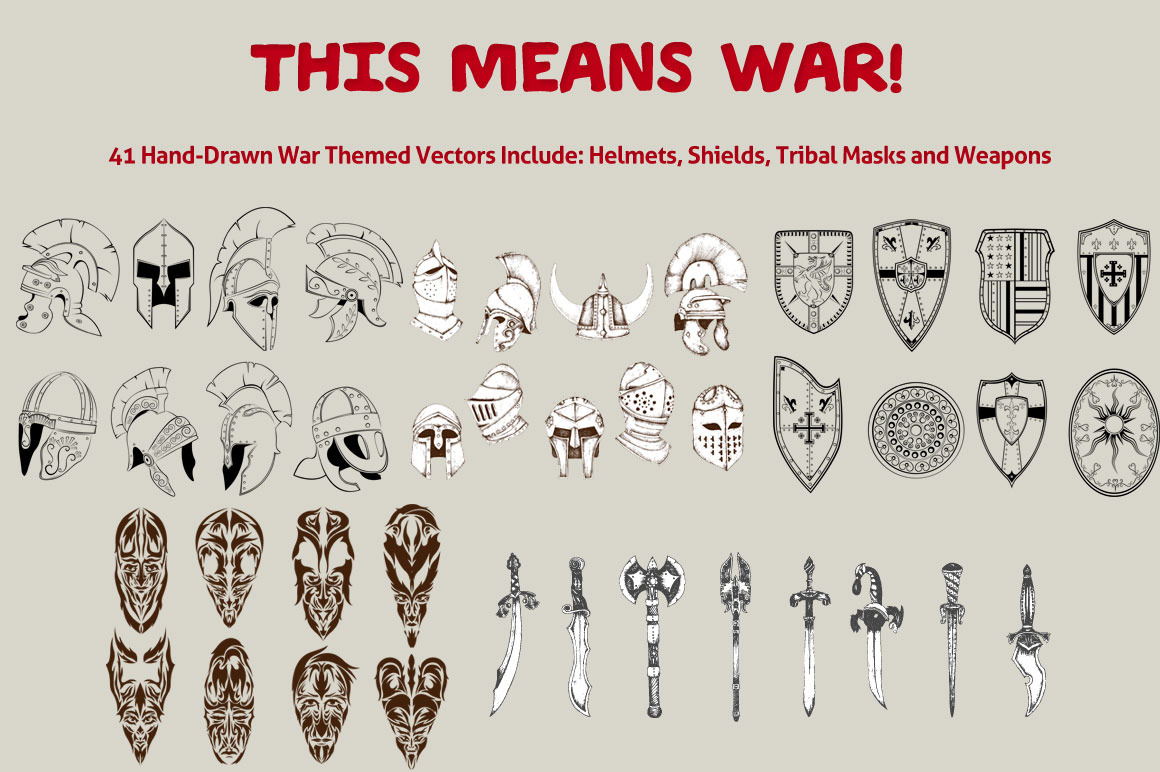 This Means War! 41 War Theme Vectors, an Object Graphic by FanExtra
