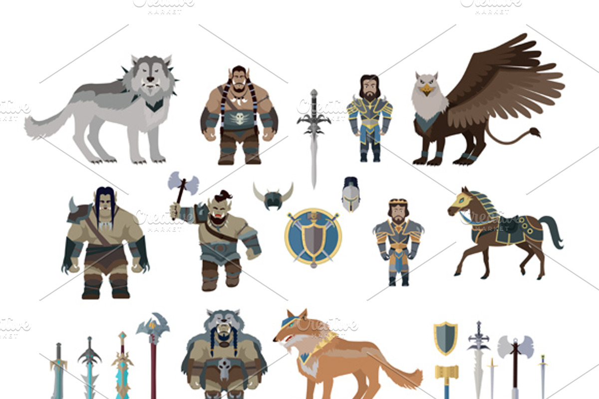 Game Characters Icons, an Illustration by robuart