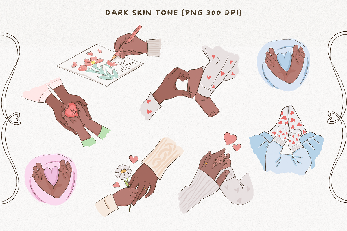 Mother's Day Hand Drawn Clipart PNG