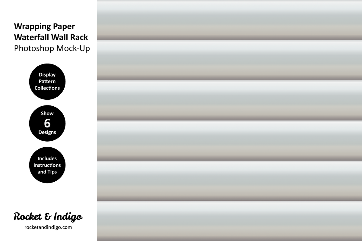 Wrapping Paper Photoshop Mock-Up, a Print Template by Rocket & Indigo