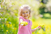 Happy little girl in spring sunny featuring girl, child, and little ...