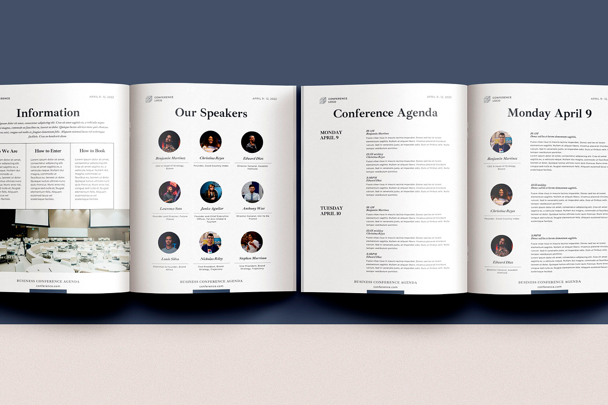 Conference Agenda InDesign template, a Magazine Template by 3.14&Co ...