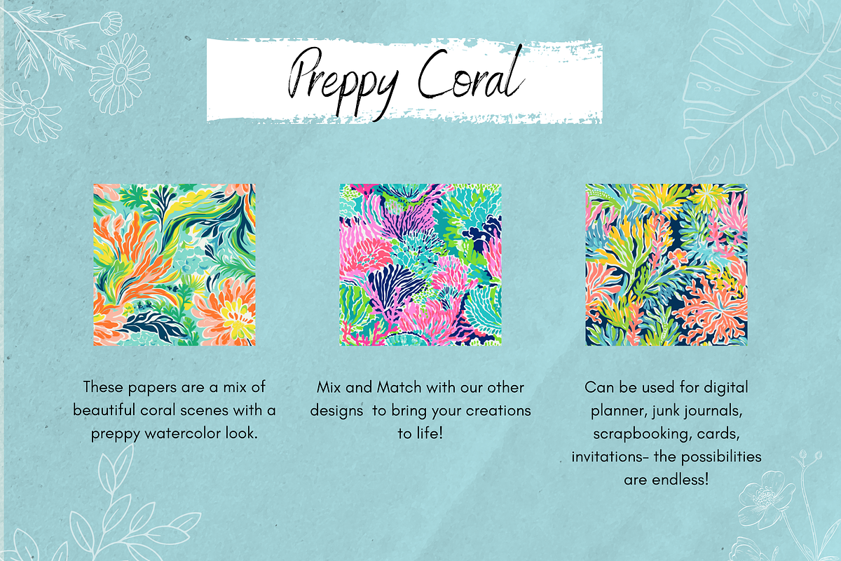 Preppy Coral Pattern, a Pattern Graphic by Paper & Pattern Studio