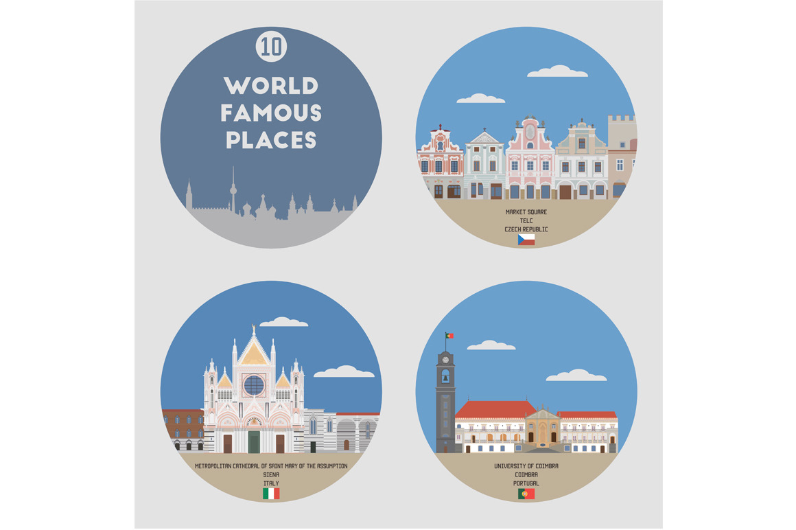 World famous places. Set 10, an Object Graphic by Stoker-13 | Creative ...