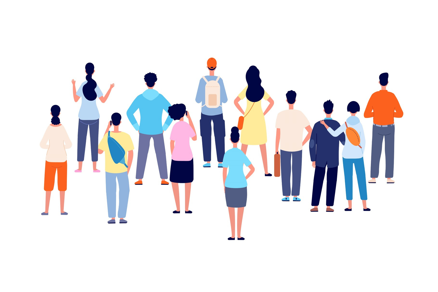 Crowd back view. Cartoon persons, a Background Graphic by Valerie Bodnar