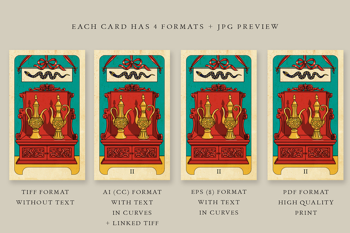 Snake Tarot Minor Arcana Deck, a Decorative Illustration by Olga Begak ...