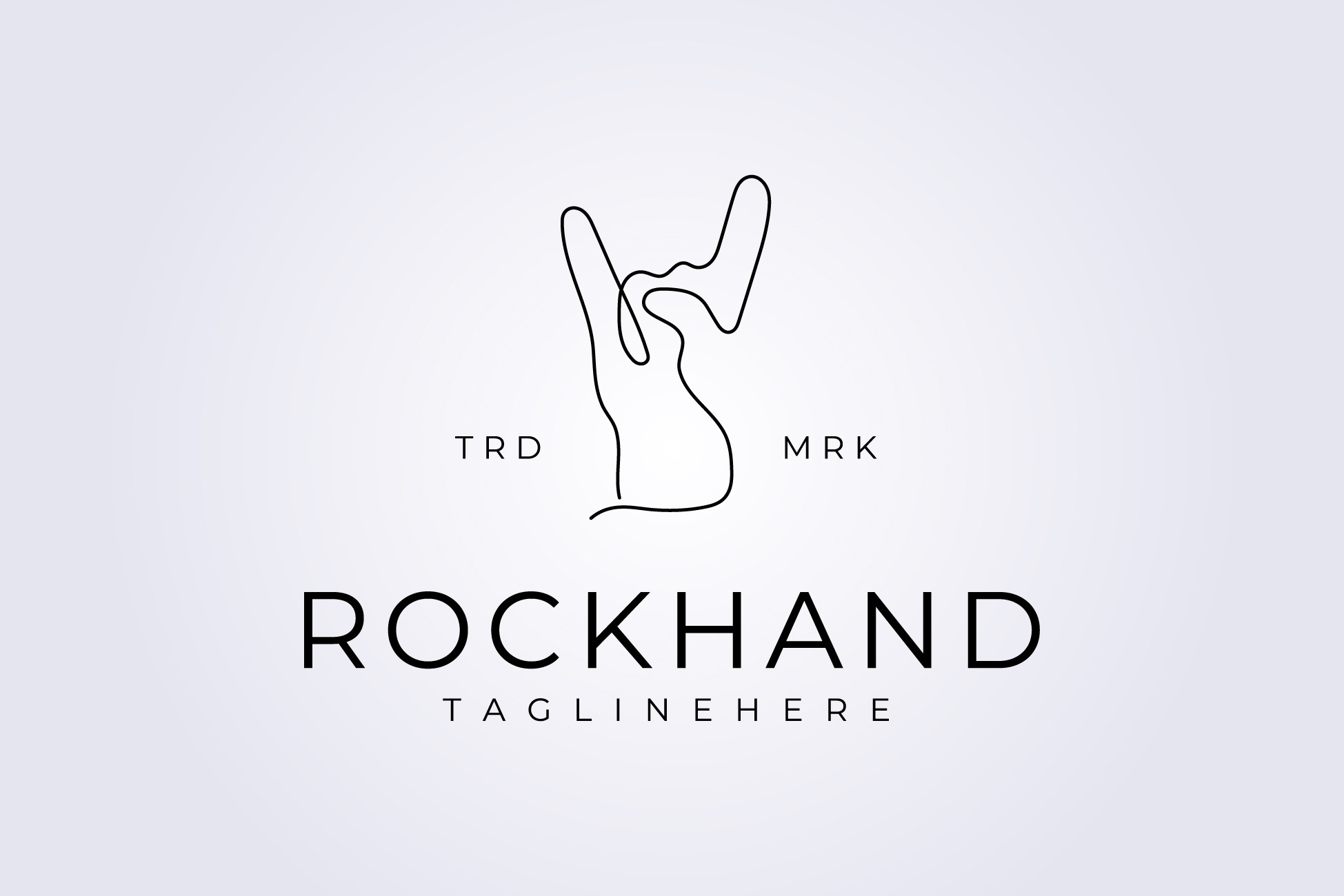 hand drawn one line rock hand logo, a Branding & Logo Template by Lodzrov