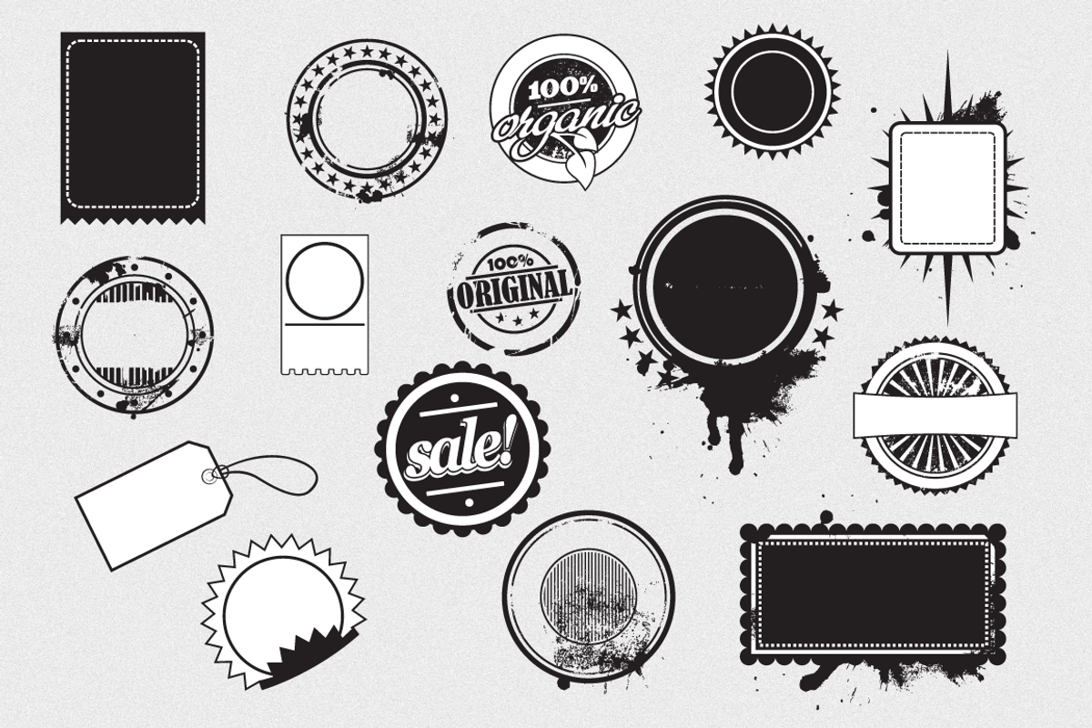 Stickers And Labels Vector Pack An Object Graphic By Blacksheepsupply