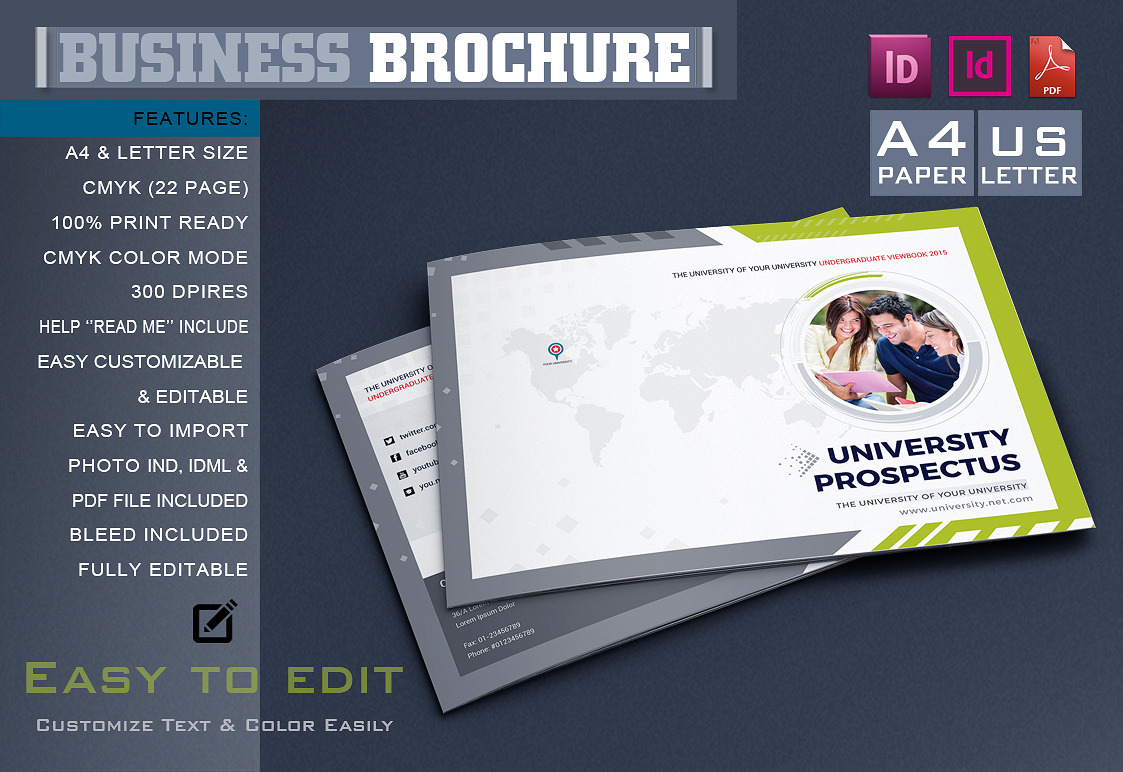 College University Brochure, a Brochure Template by artico