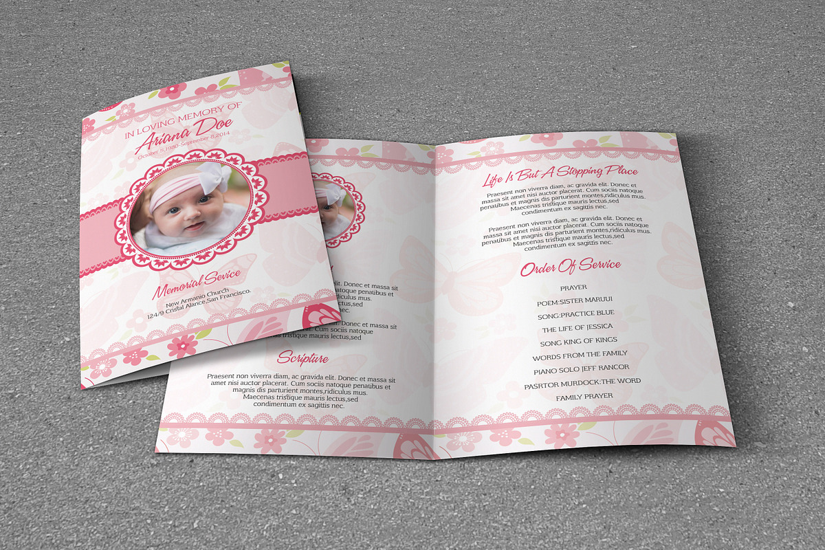 Child Funeral Program Template-V403, a Brochure Template by Template Shop