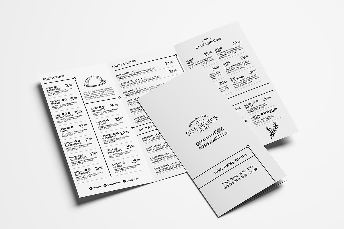 Simple Menu Template, a Brochure Template by BrandPacks