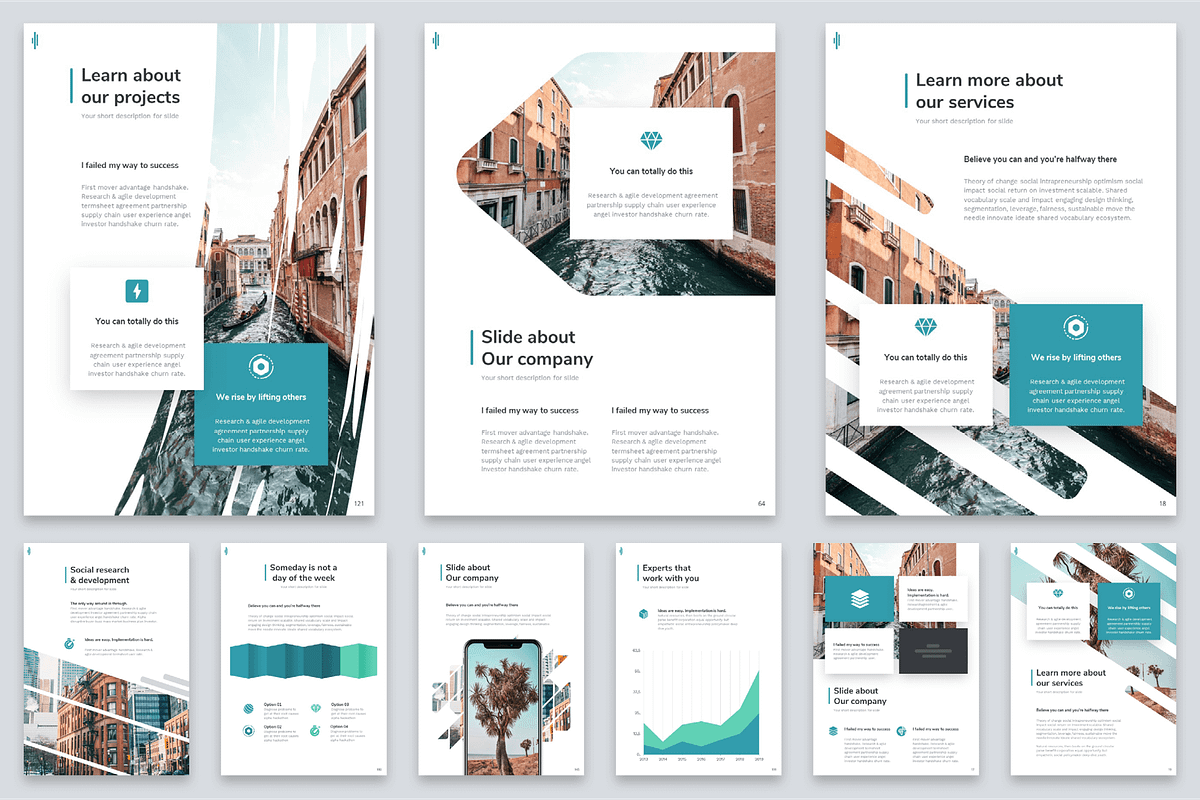 Shift Powerpoint Template - US & A4, a Presentation Template by Reshapely