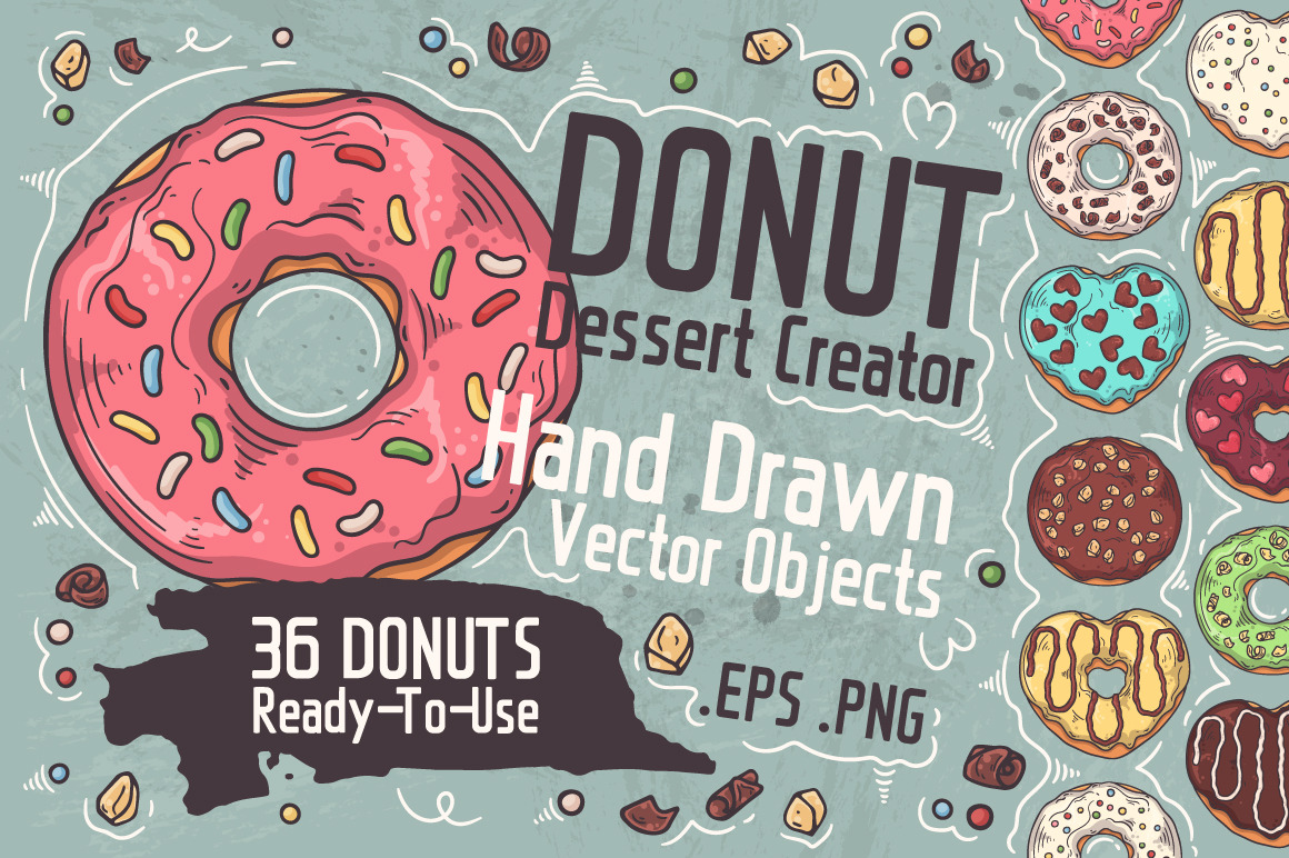Donut Dessert Creator, a Food Illustration by Po-melkomy