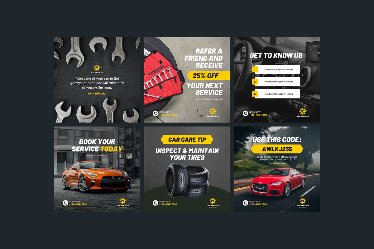 Mechanic Social Media Post Templates, a Social Media Template by ...