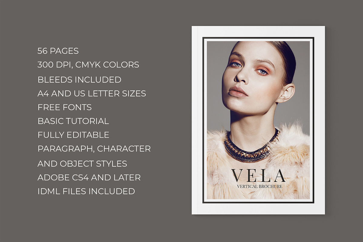 Vela Vertical Brochure Template, a Brochure Template by SlideStation