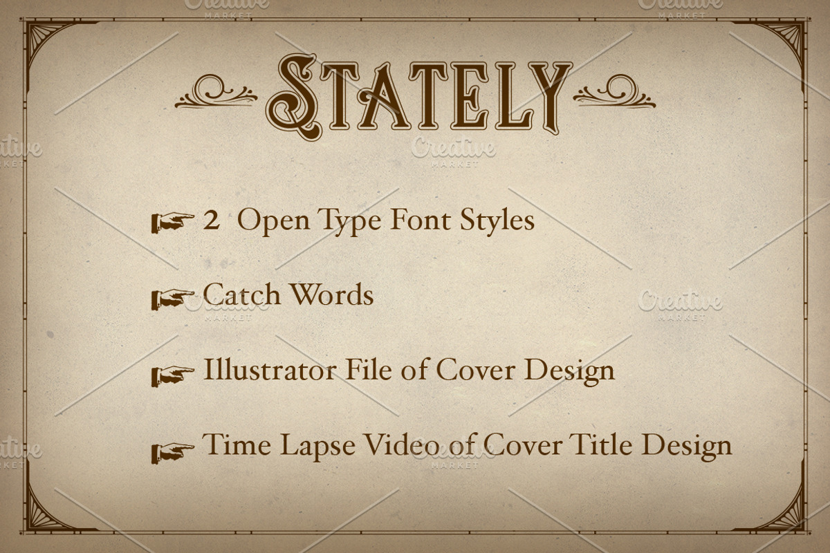 Stately Display Typeface, a Serif Font by Dandylyon Designs