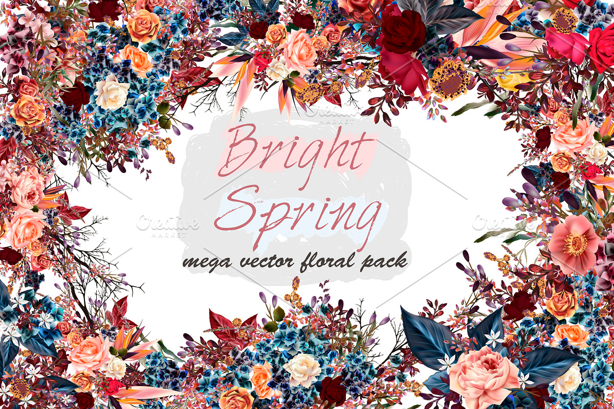 Mega flower vector set, an Object Graphic by FleurArt