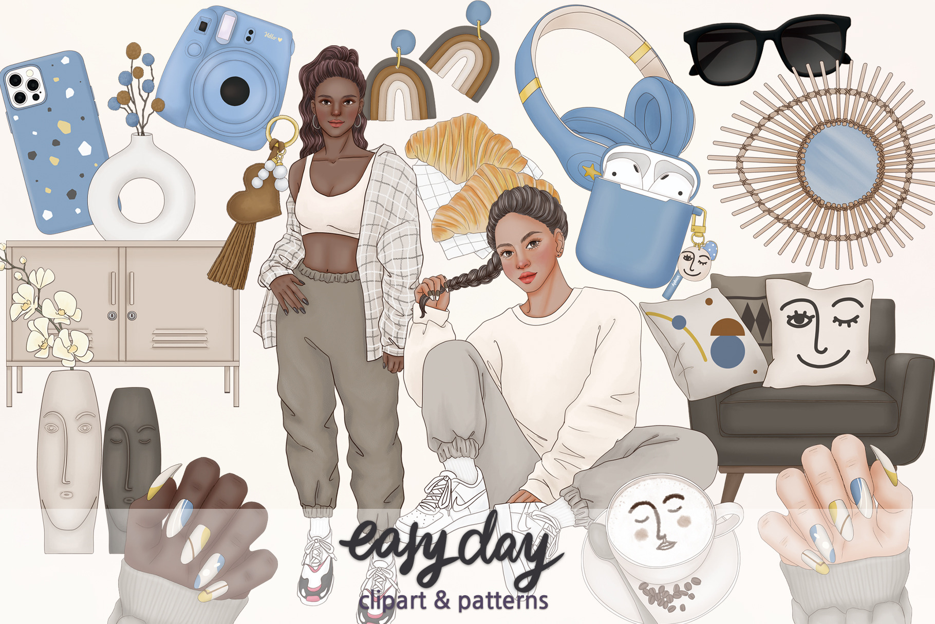 Easy day Clipart & Patterns, an Object Graphic by Hello S ART Studio