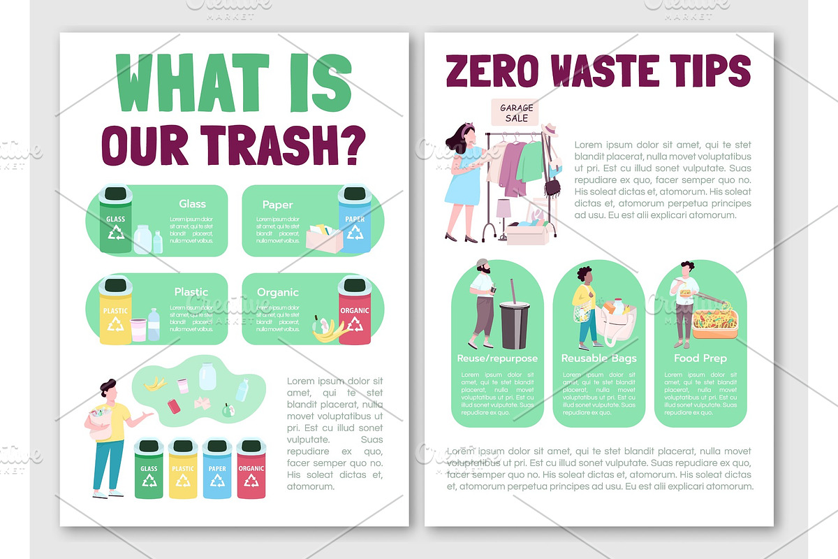 Zero waste lifestyle tips brochure, a Brochure Template by IMG visuals ...