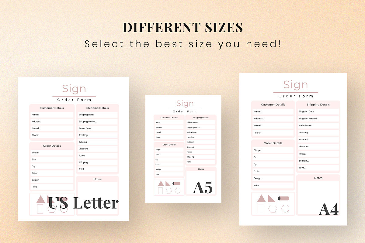 Sign Order Form Printable | Creative Market