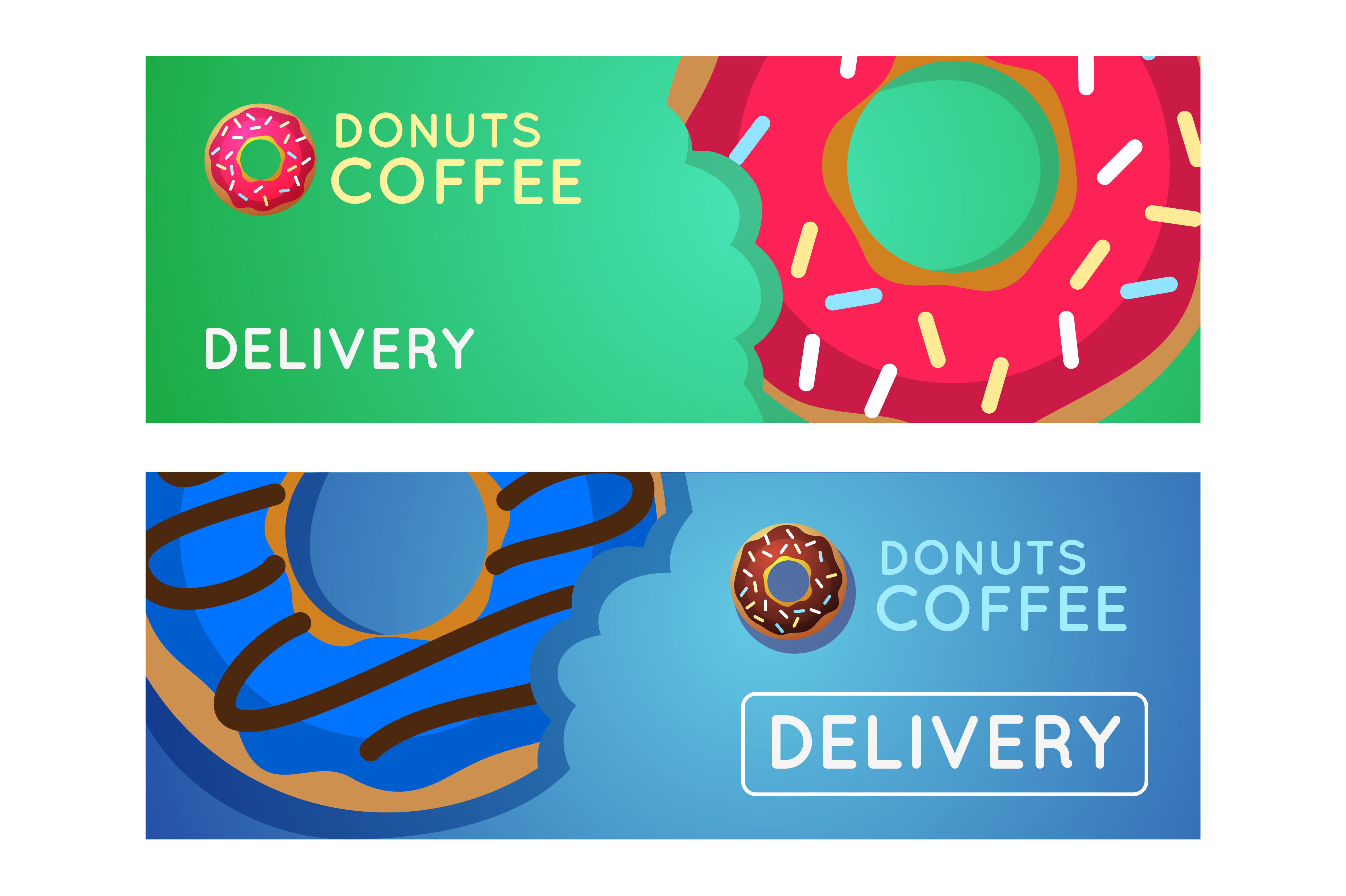 8 Donuts coffee banners, a Decorative Illustration by Alejik