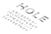 Isometric hole font. 3d perspective, an Object Graphic by Frogella