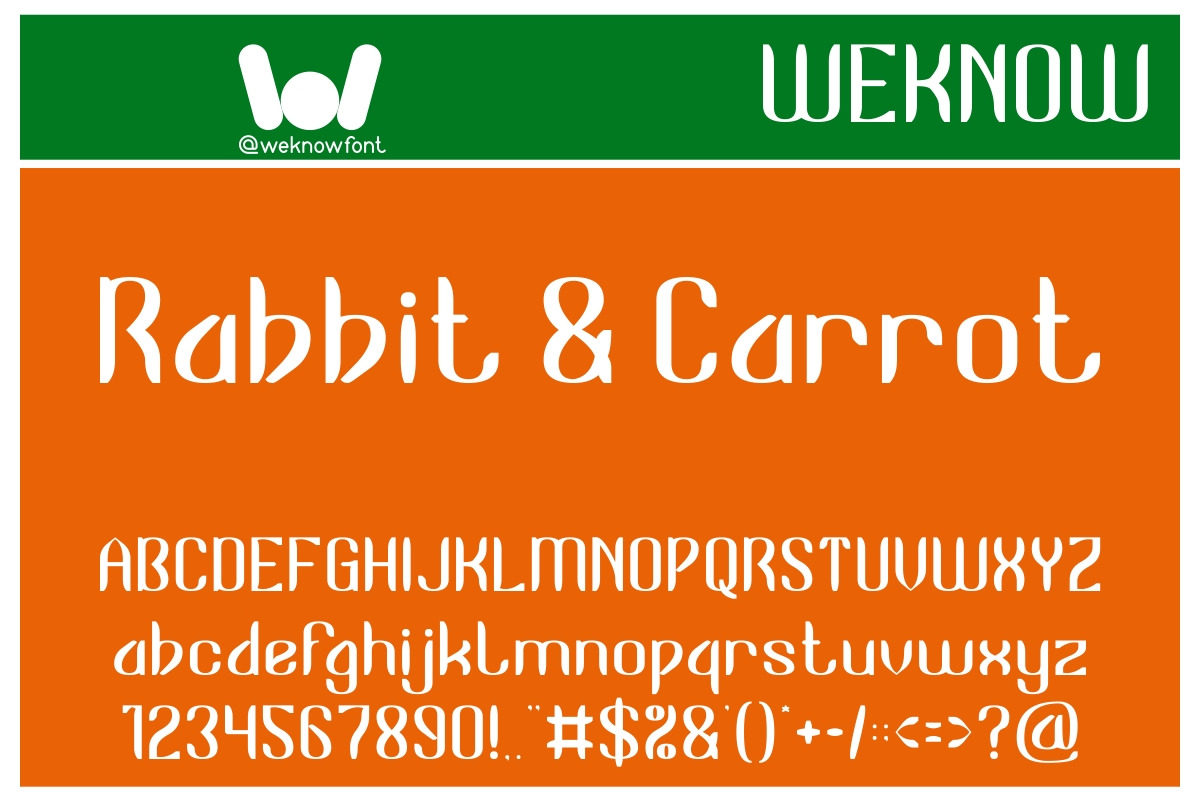 Rabbit and Carrot font | Creative Market