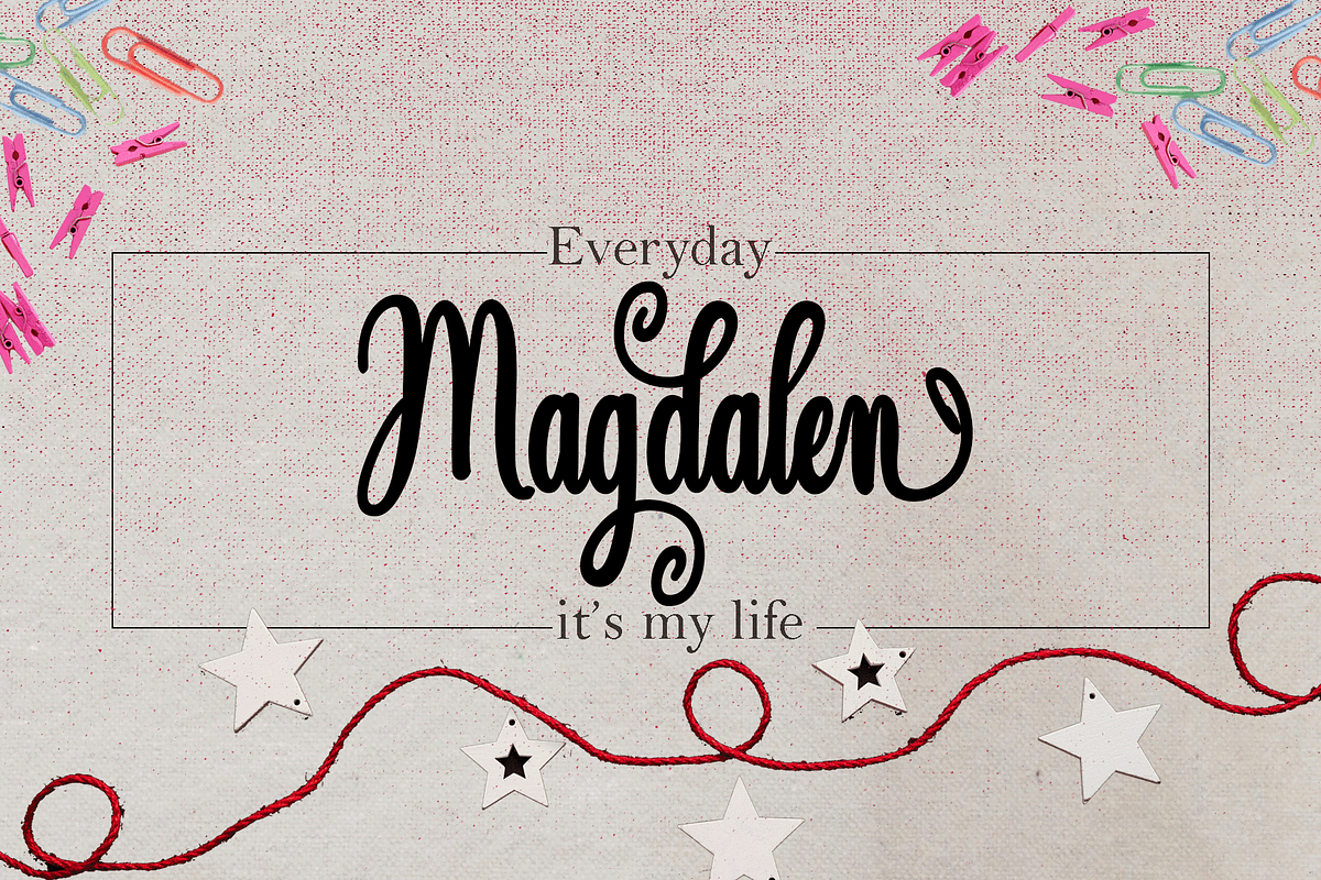 Magdalen, a Script Font by Deniz86 | Creative Market