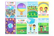 1 June Holiday Template with Colorful Posters Set, an Object Graphic by ...