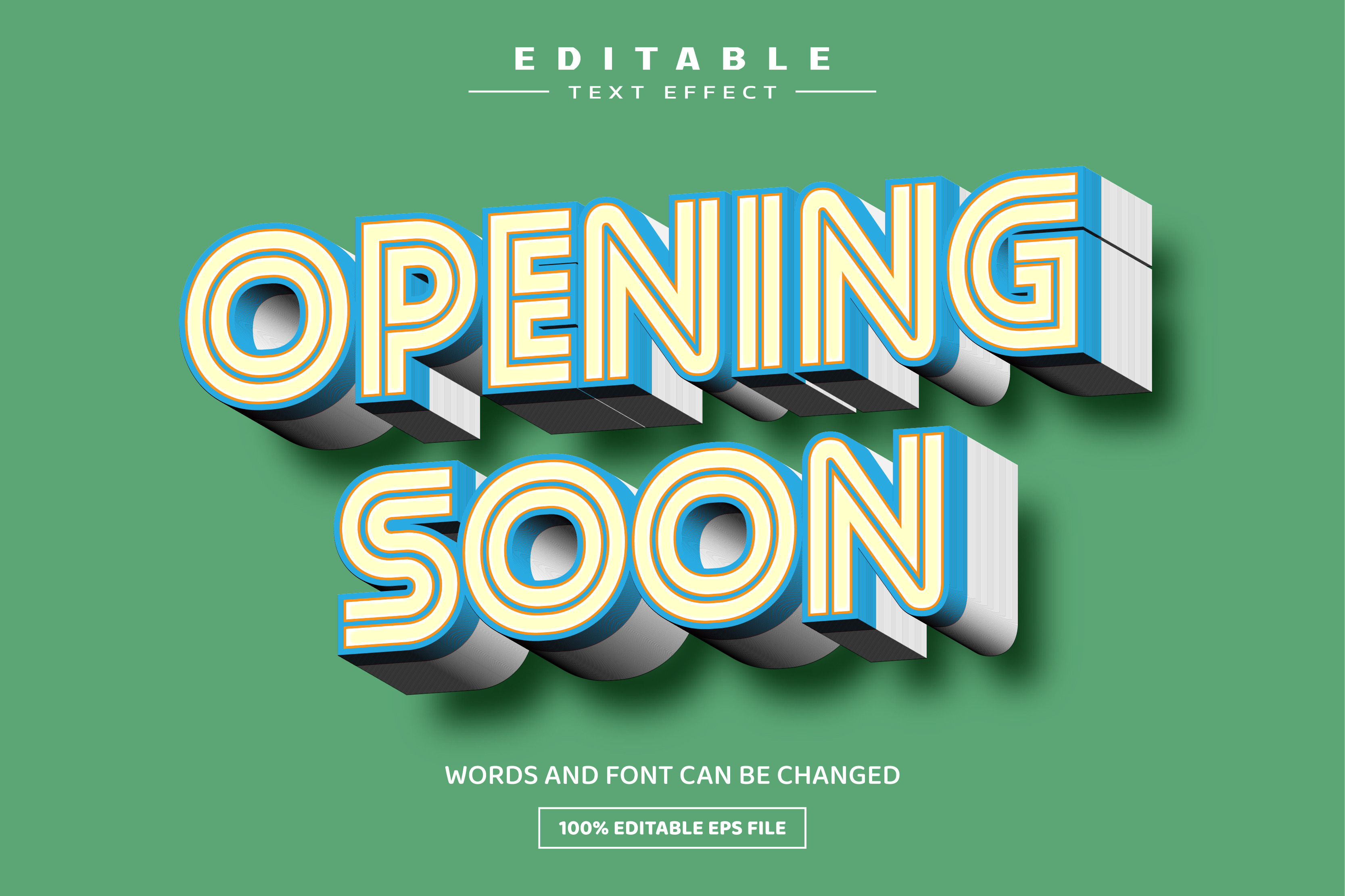 Opening soon 3D editable text effect