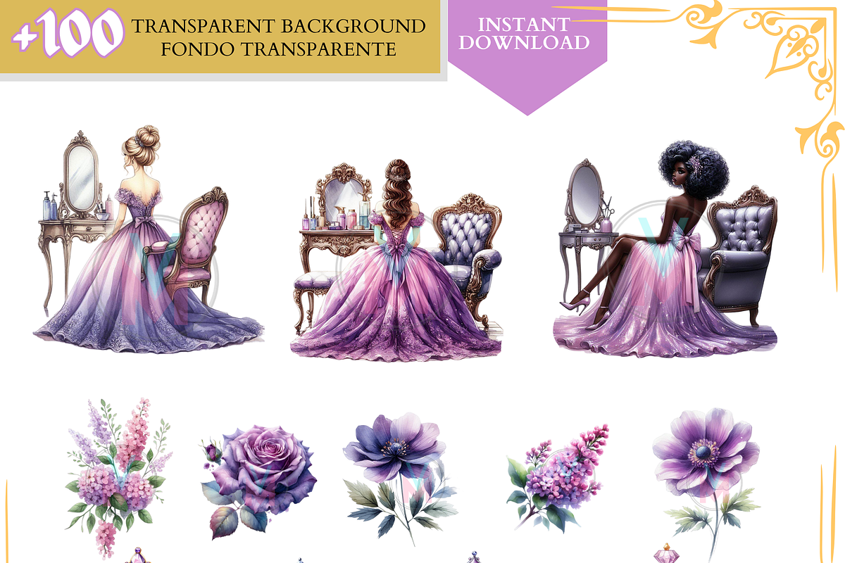 Purple Princess Clipart lila Quince