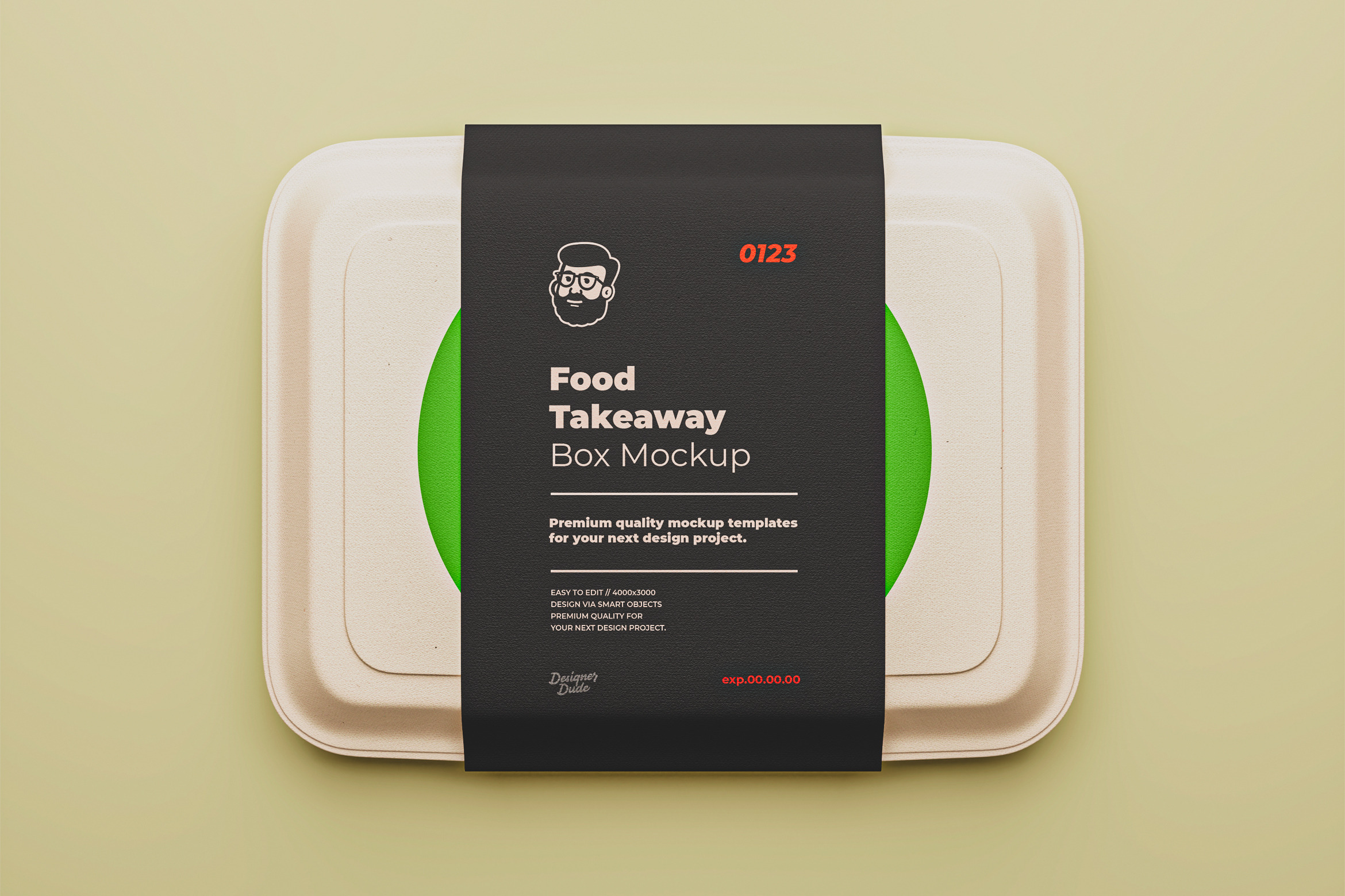 Takeaway Food Box Mockup, a Packaging Mockup by Designer Dude