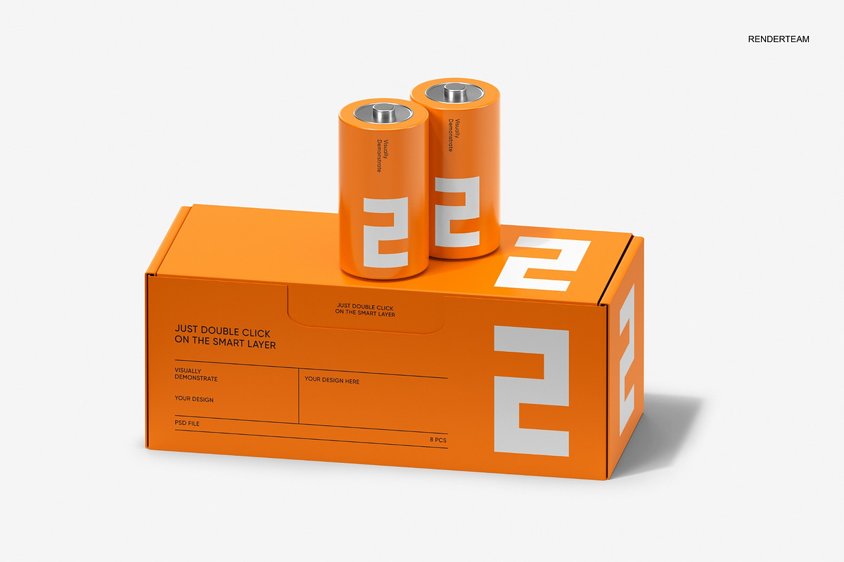 Battery Packaging Mockup Set (4 PSD)