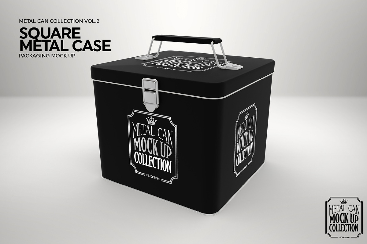 Square Metal Case Mockup, a Packaging Mockup by INCDesign