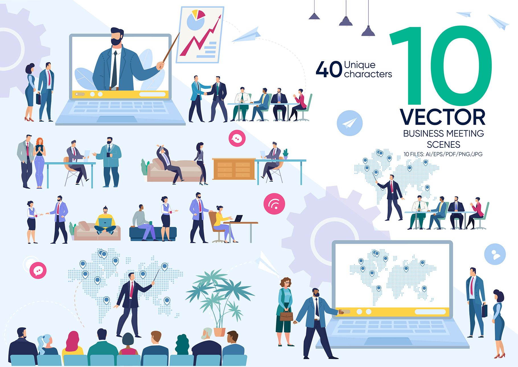 Business Meeting Vector Scenes, a Person Illustration by Tera Vector