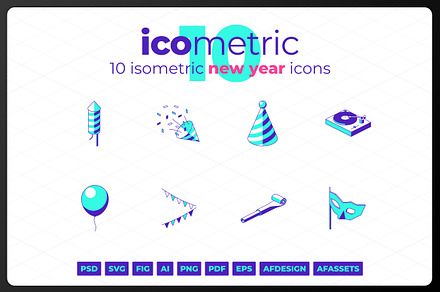 New Year Icon Set | Creative Market