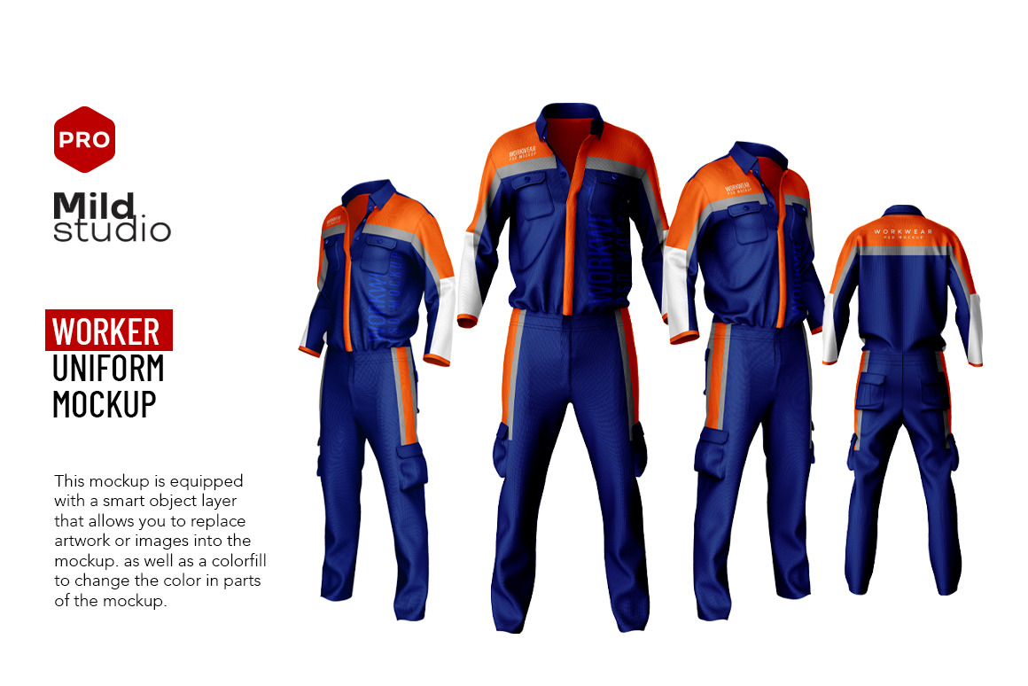 Worker Uniform Mockup, a Hoody Mockup by Mildstudio