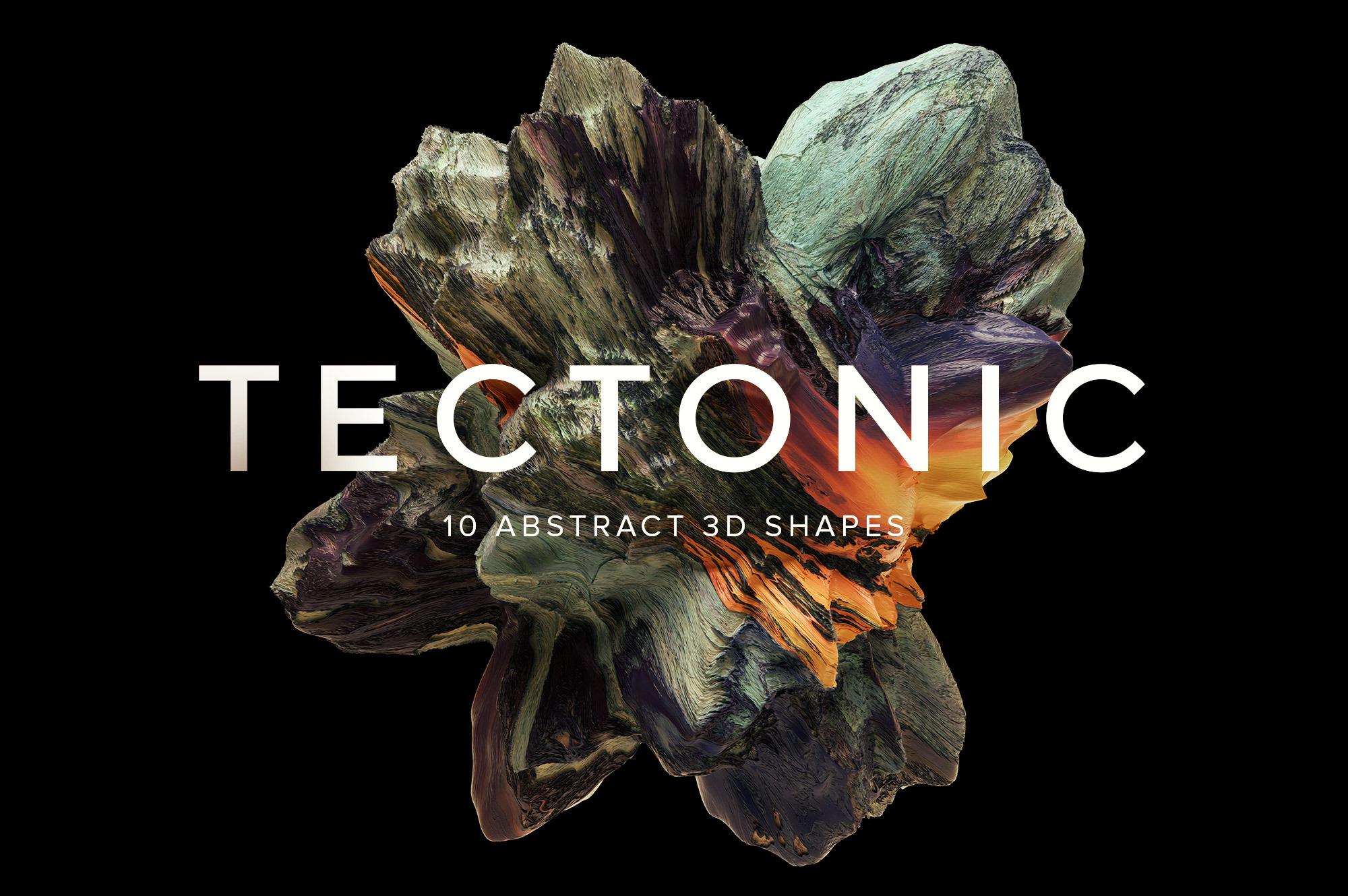 Tectonic: 10 Abstract 3D Shapes, a Texture Graphic by RuleByArt