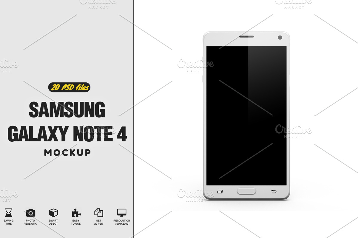Samsung Galaxy Note 4 Mock-up, an Android Mockup by PixelMockup